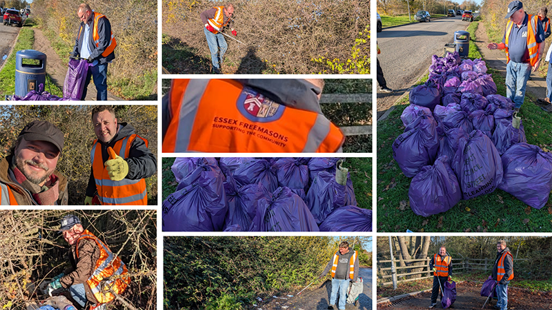 Essex Freemasons and CleanupUK unite to tackle litter head-on